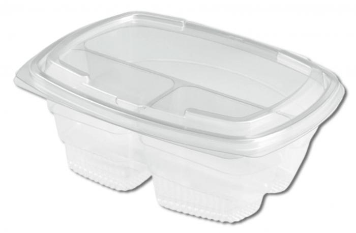 629801-3a: 3 Compartiments Rectangular APET Barquette de nourriture ...