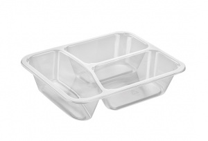 FP2227-3P: 3 compartment rectangular PP food tray | CiMa-Pak